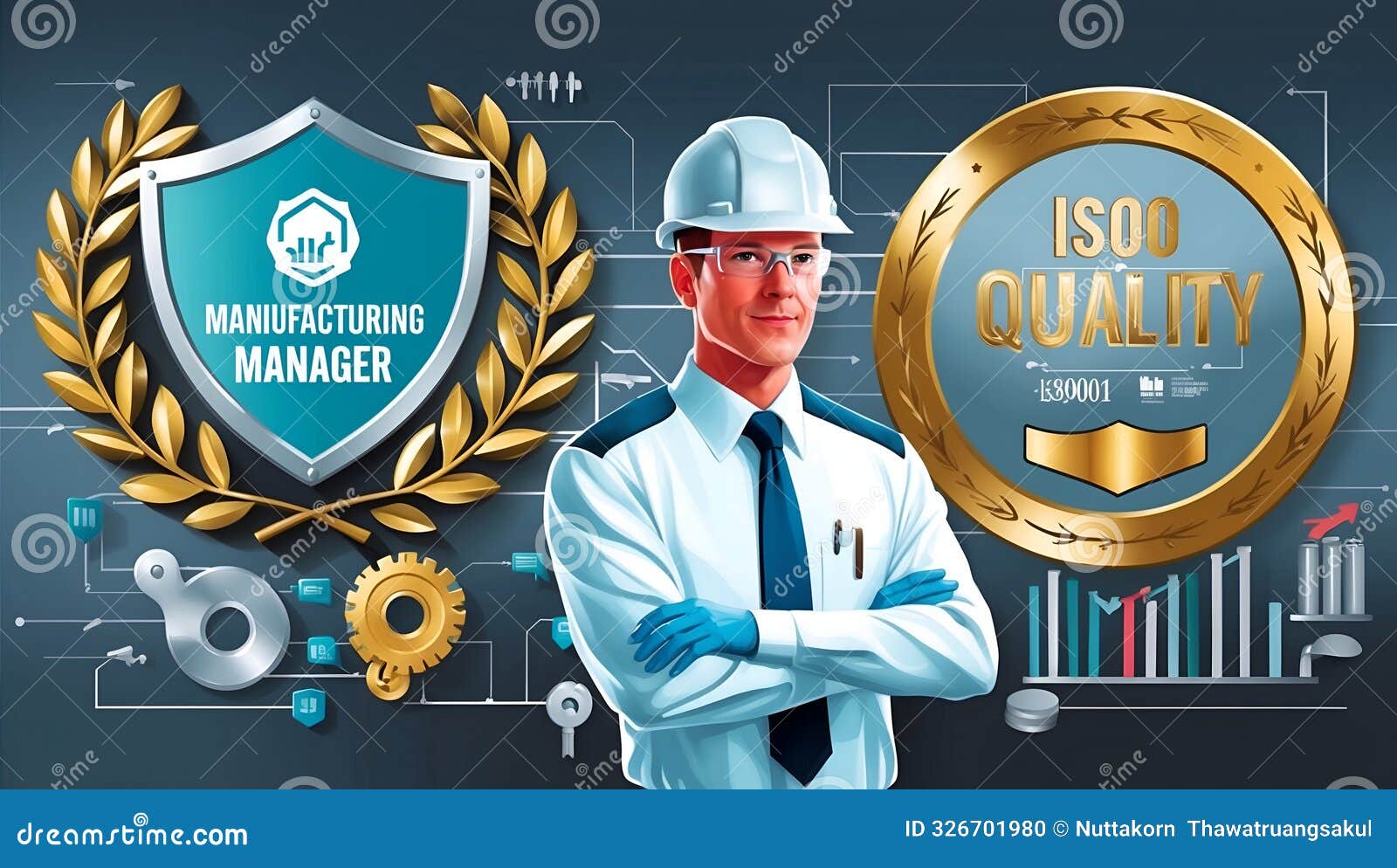 Photo Realistic As Manufacturing Manager with Process Flowchart and ...