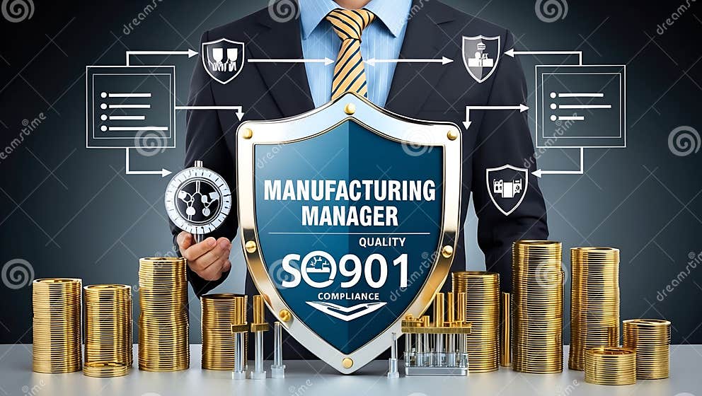 Photo Realistic As Manufacturing Manager with Process Flowchart and ... Photo Realistic As Manufacturing Manager with Process Flowchart and ...