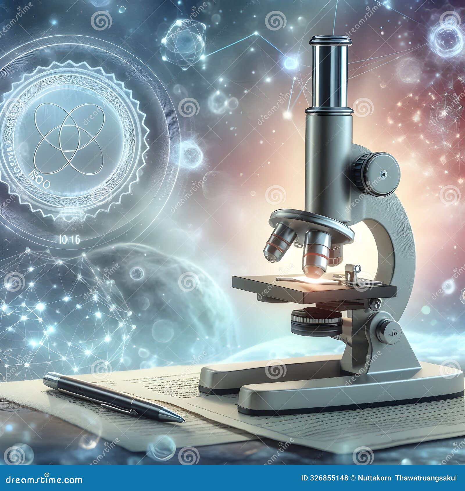 Photo Realistic As Microscope with Certificate and ISO Seal Concept As ...