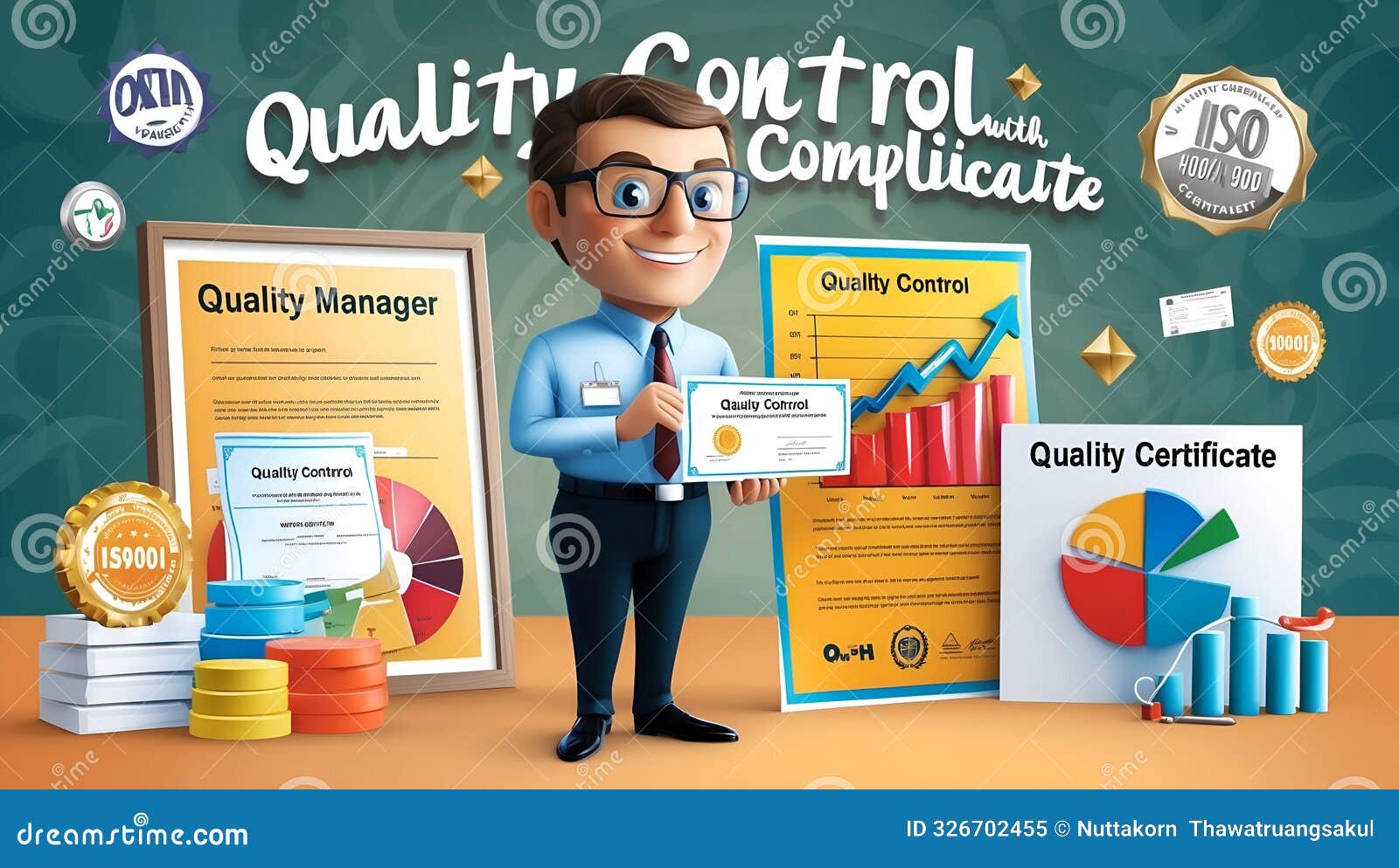 Photo Realistic As Quality Manager with Quality Control Chart and ...