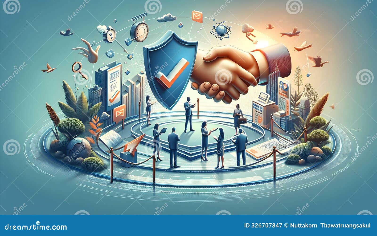 Photo Realistic As Trust Point Illustration with Space for Text and ...