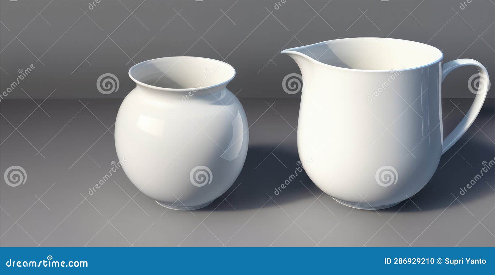 Photo Realistic Assorted Unique Shape White Pottery Stock Photo - Image ...