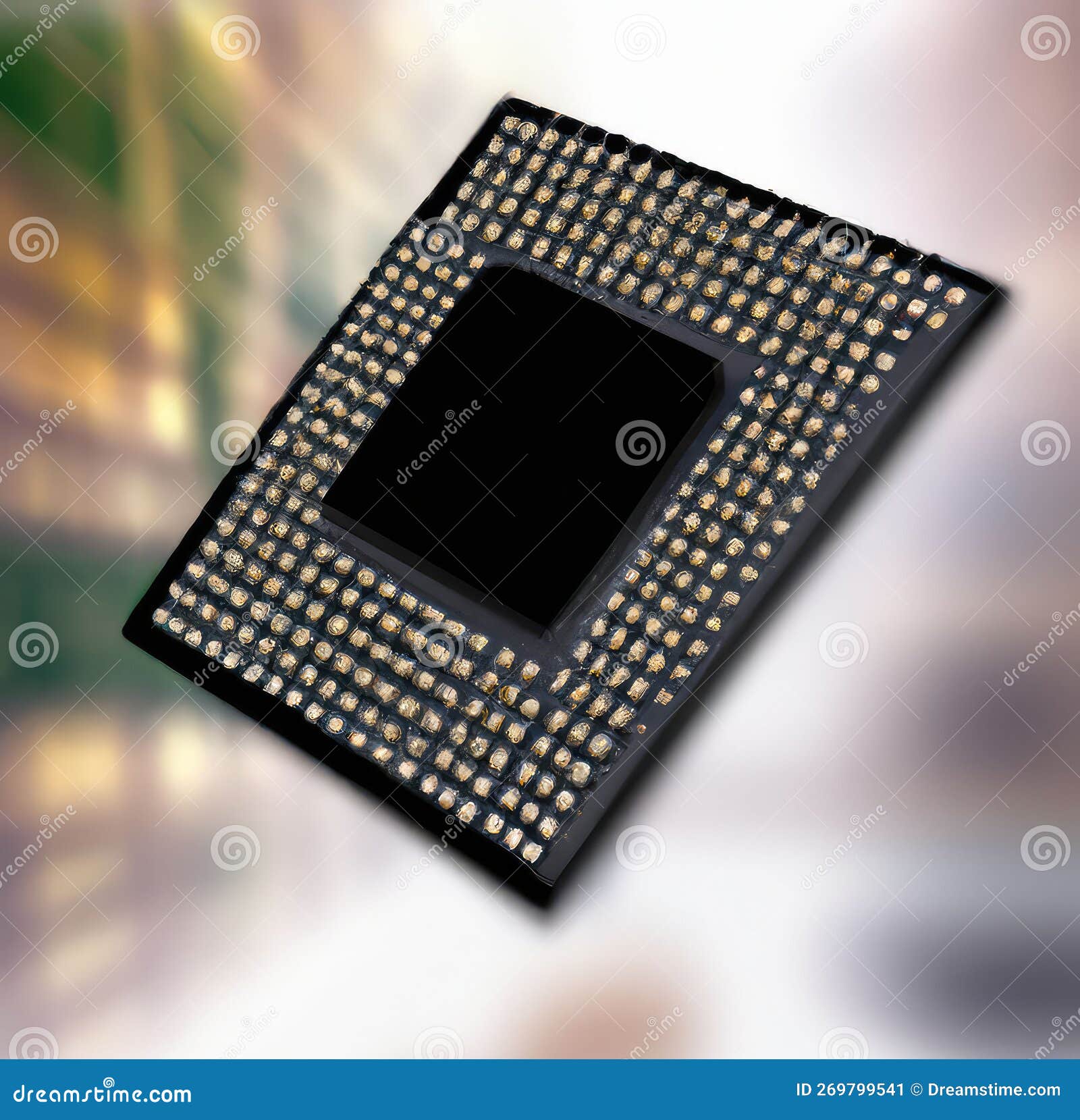 Photo Realistic 3D Illustration of Computer Chip Stock Illustration ...