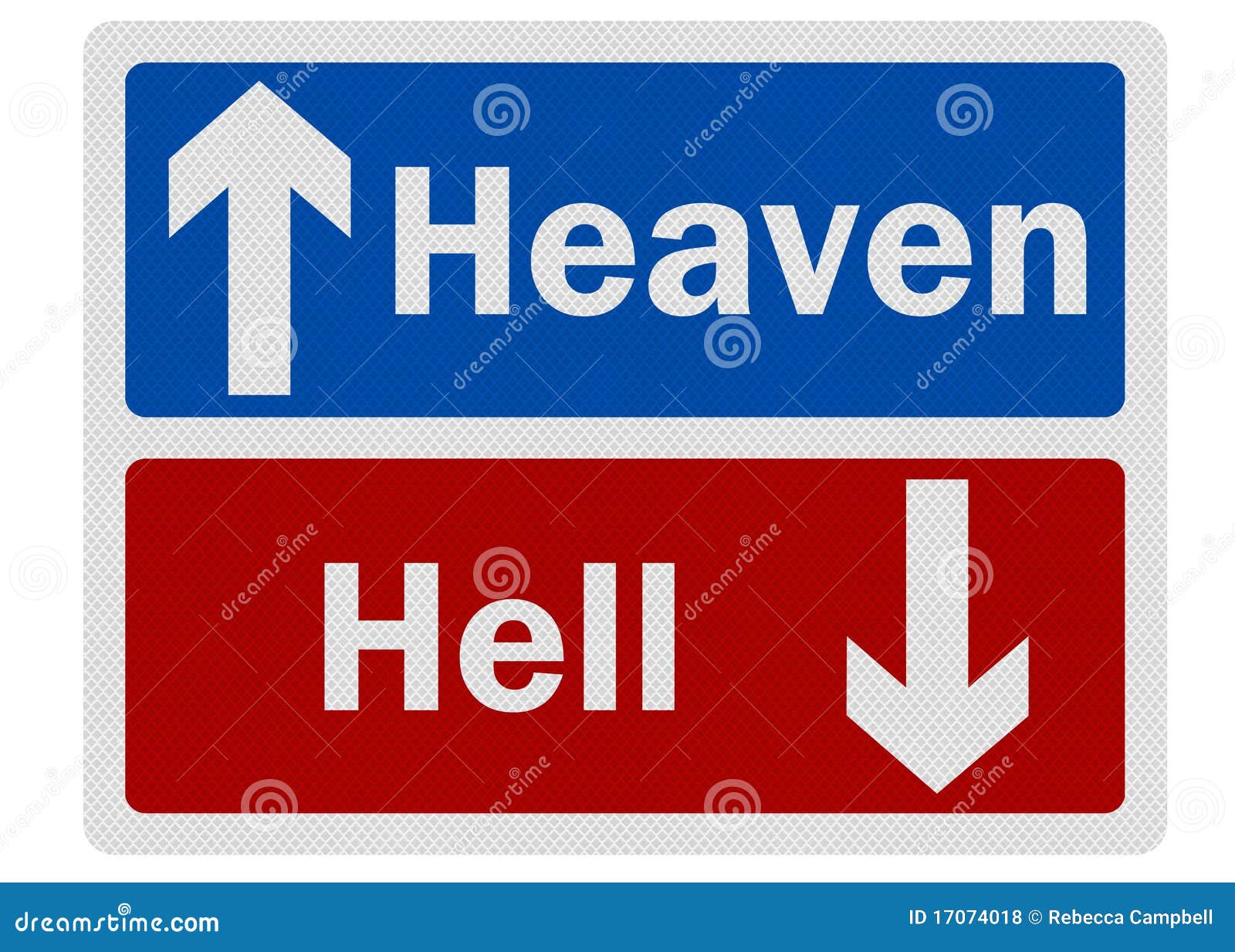 Photo Realistic Heaven / Hell Sign Stock Illustration - Illustration of ...
