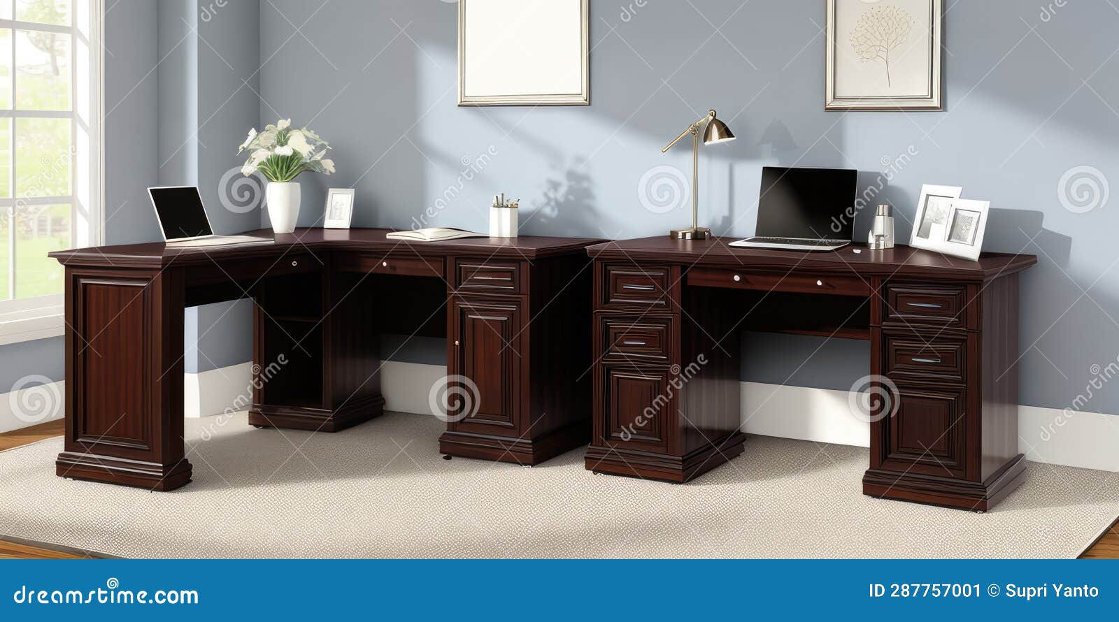 Photo Realistic Indoor Private Table for Work and Study Stock ...