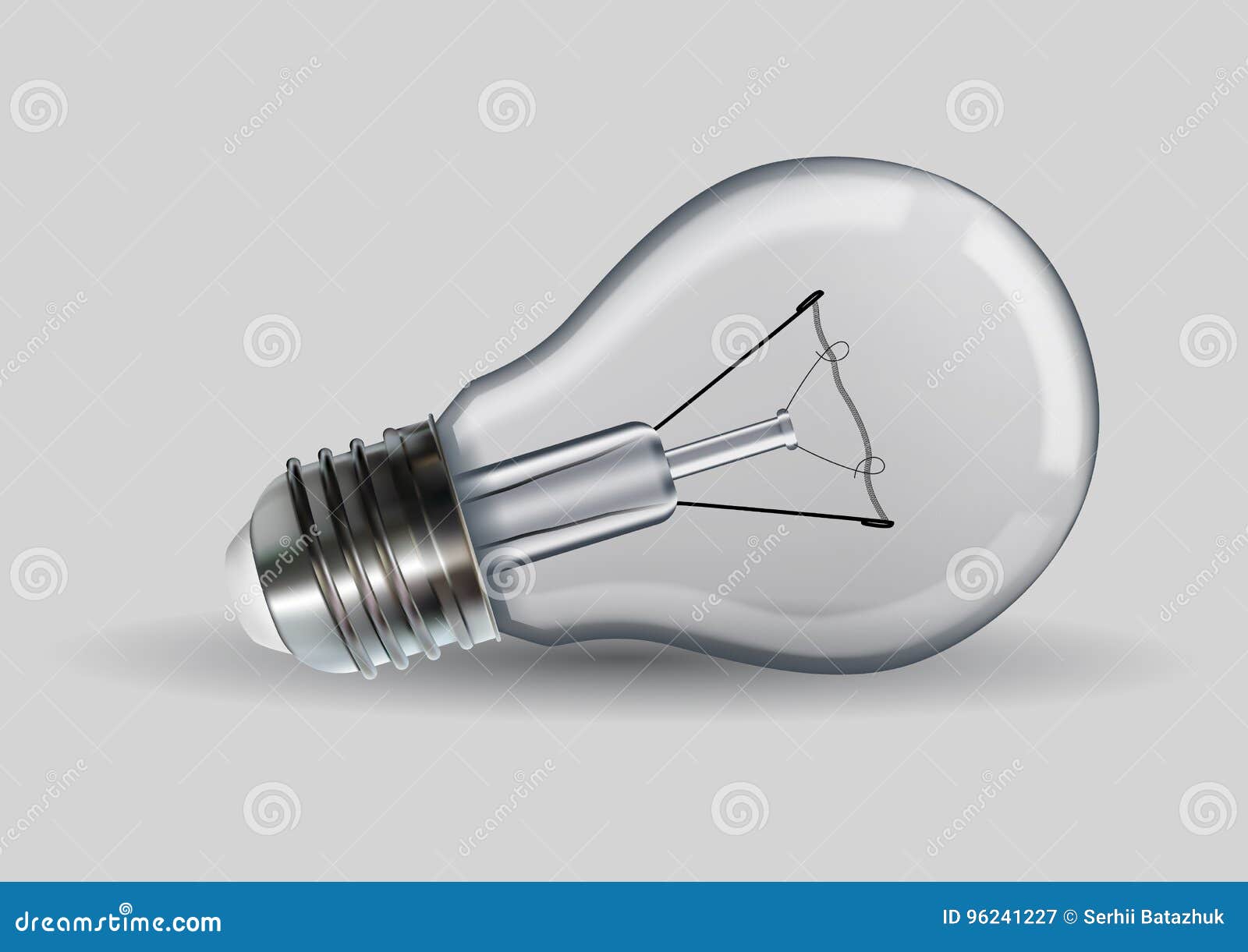 Photo Realistic Light Bulb in Editable Vector Format. 3d Illustration ...