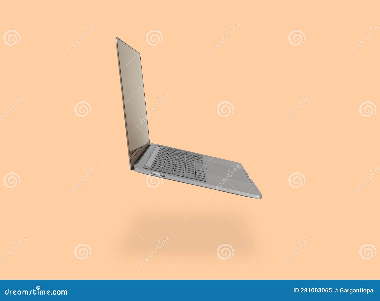 Photo of Realistic Modern Laptop Floating Stock Image - Image of ...