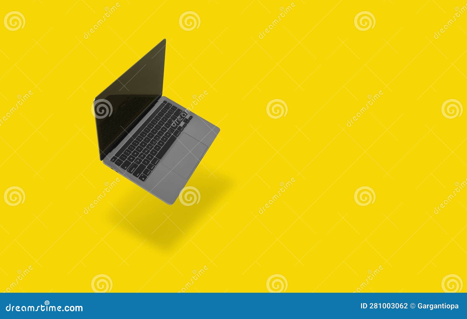 Photo of Realistic Modern Laptop Floating Stock Photo - Image of mobile ...