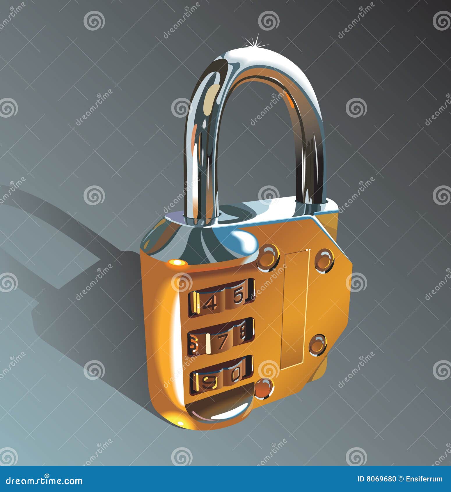 Photo-realistic padlock stock vector. Illustration of shining - 8069680