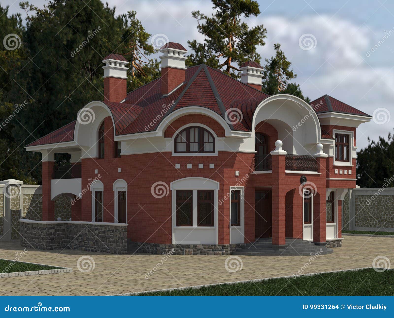 Building Photo Realistic Render 3D Illustration Stock Illustration ...