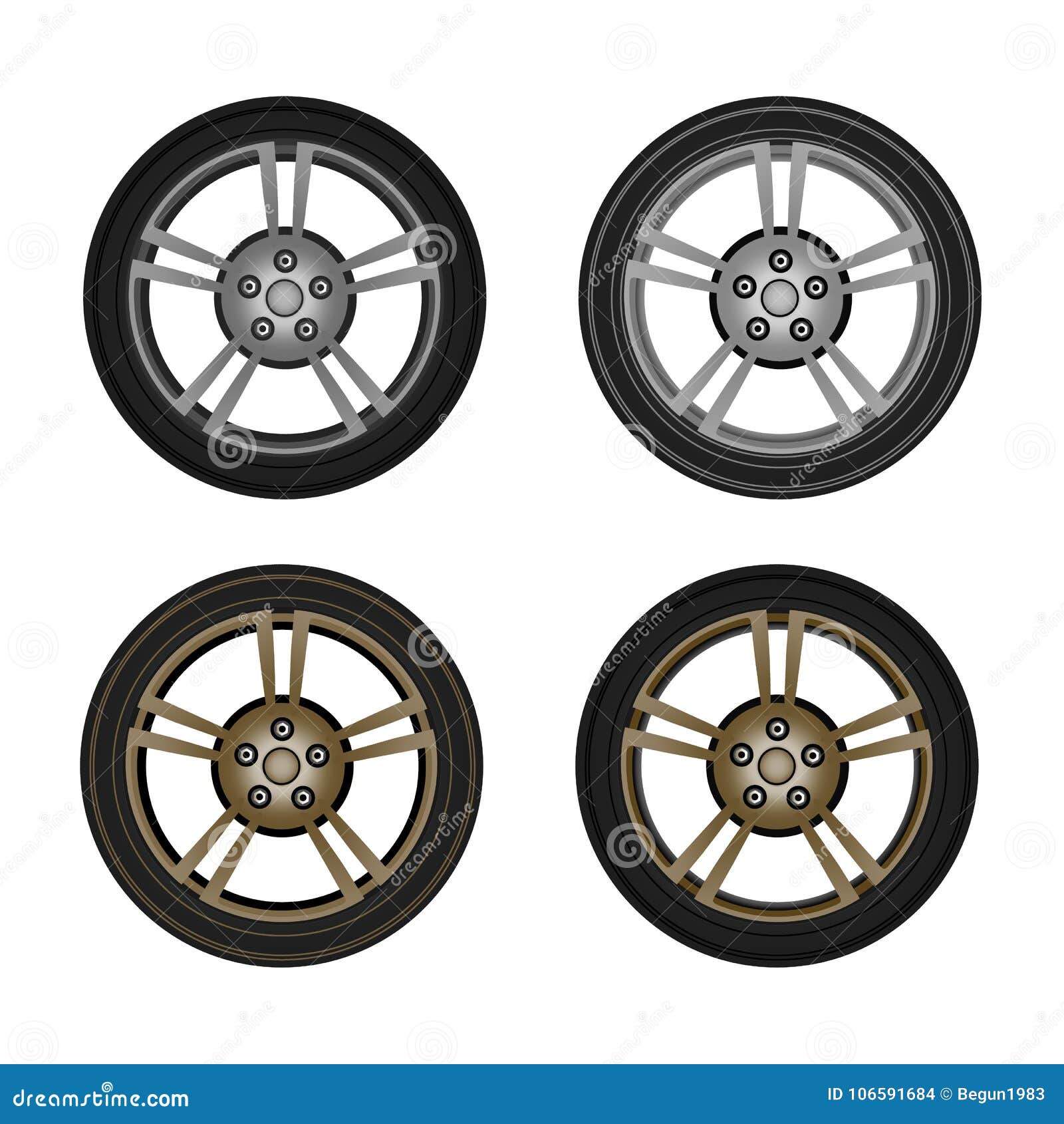 Photo-realistic Wheel Vector Illustration | CartoonDealer.com #106591684