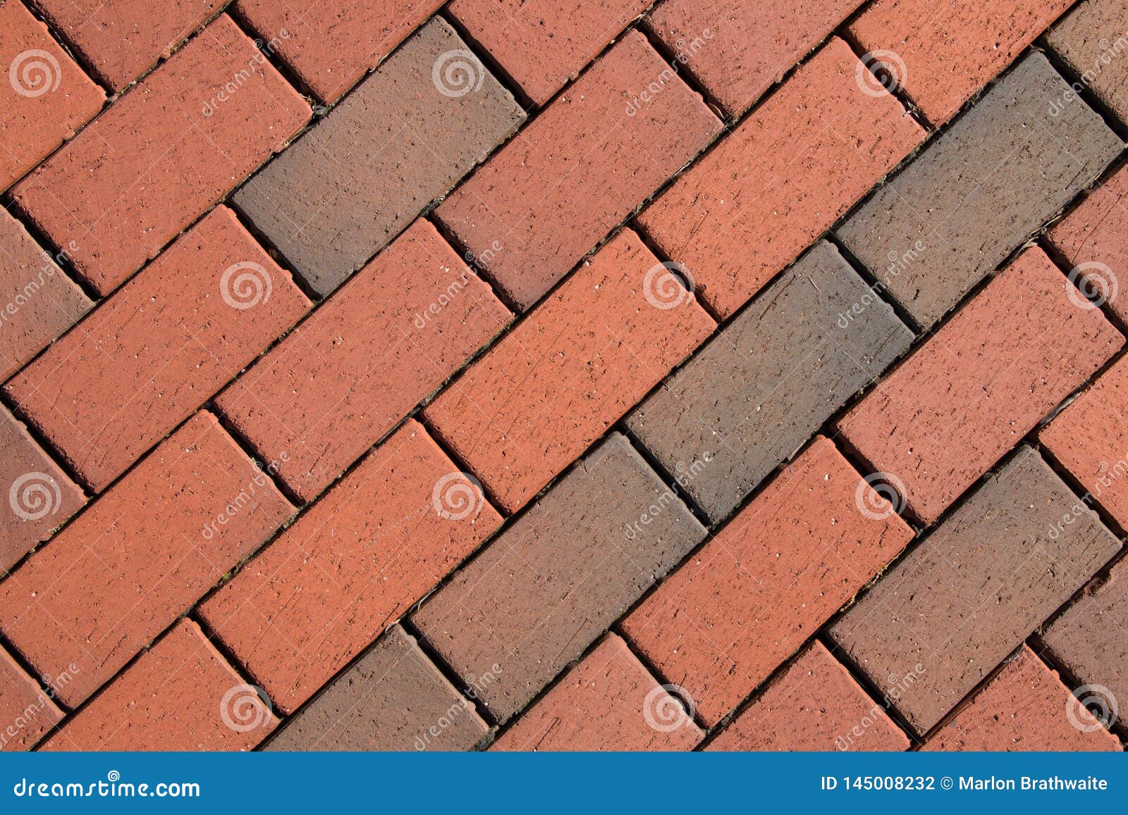 Photo of Red Brick Patterns Designed by Construction Workers. Stock ...
