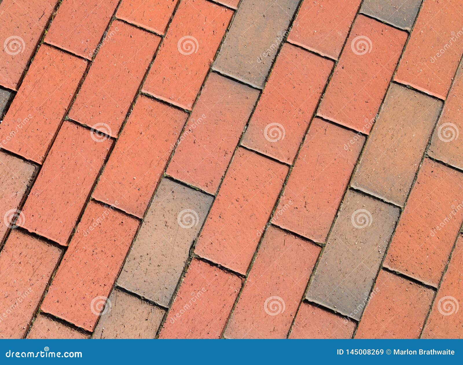 Photo of Red Brick Patterns Designed by Construction Workers. Stock ...