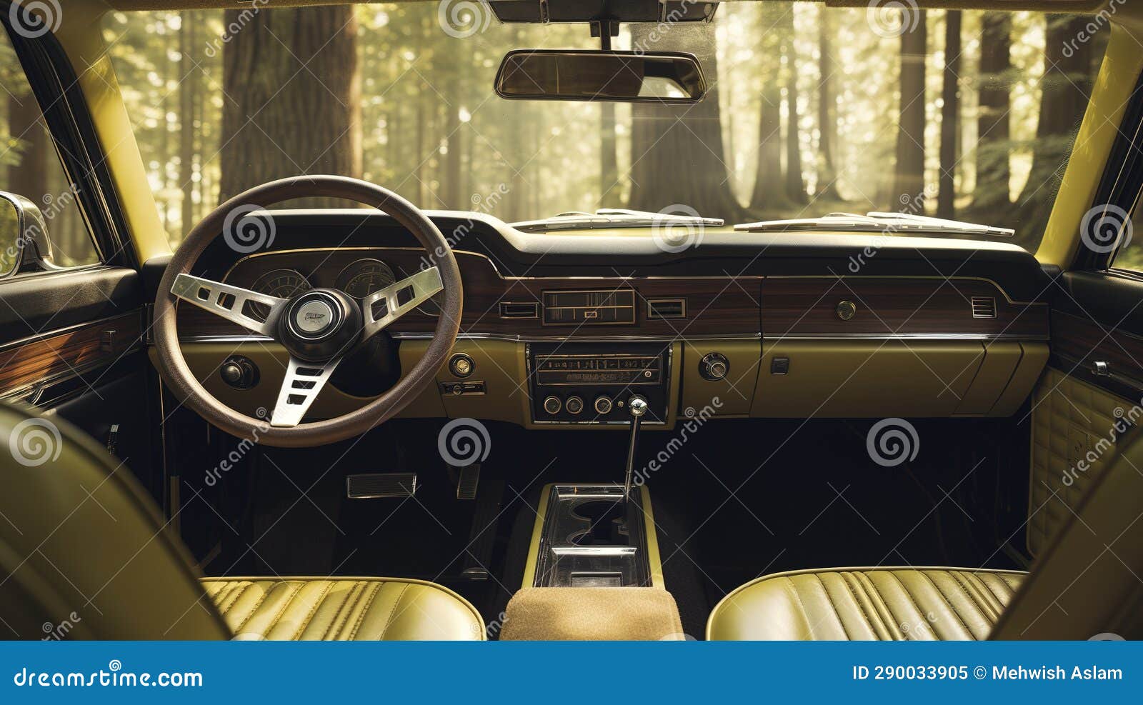 A Photo of a Rental Car Interior with Modern Features Stock ...