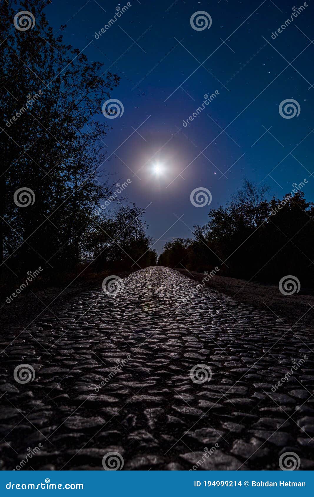 Photo of Road in the Moonlight Stock Photo - Image of blur, darkness ...