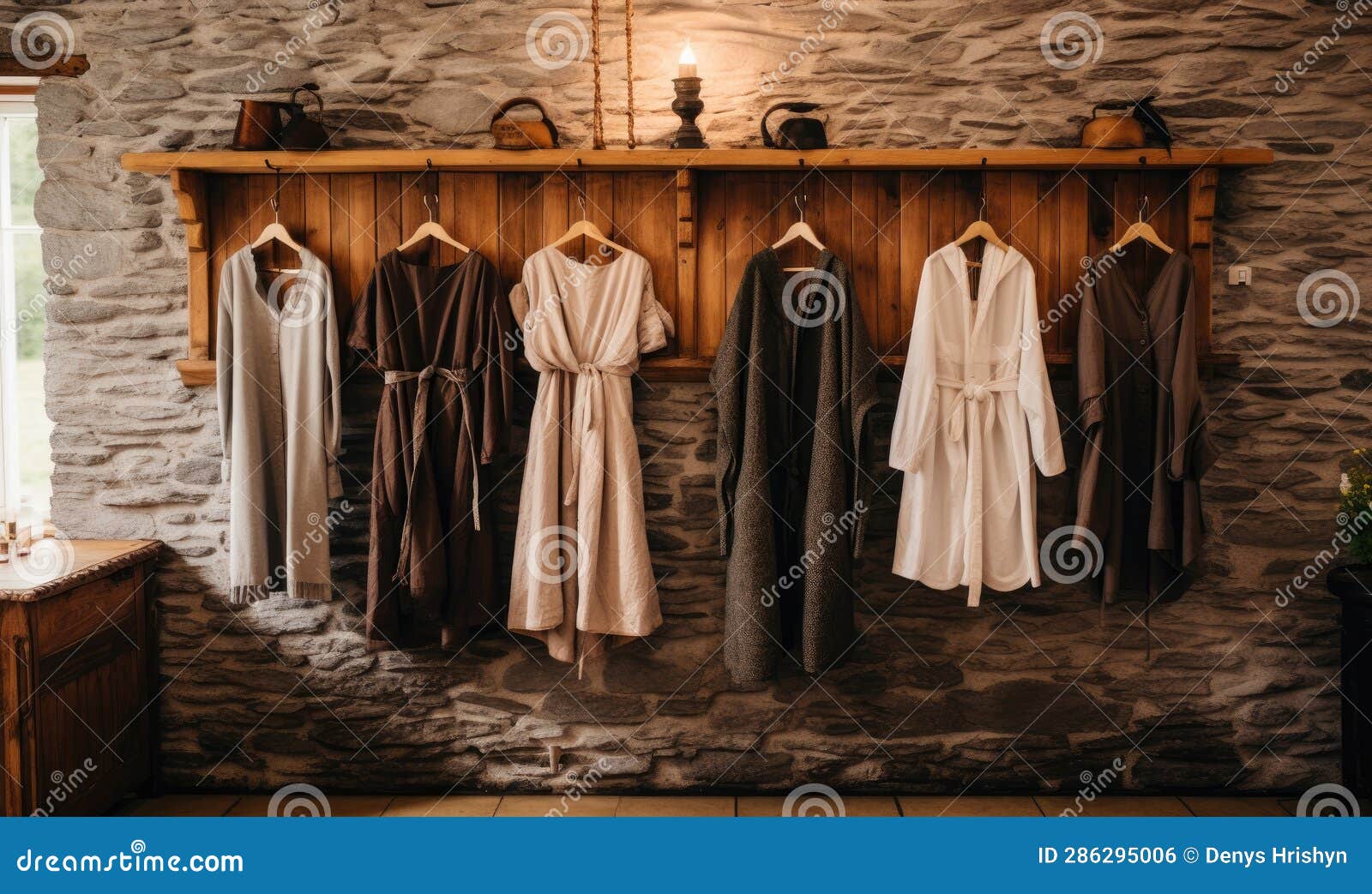 Photo of Robes Hanging on a Wall in a Vibrant Display Stock ...