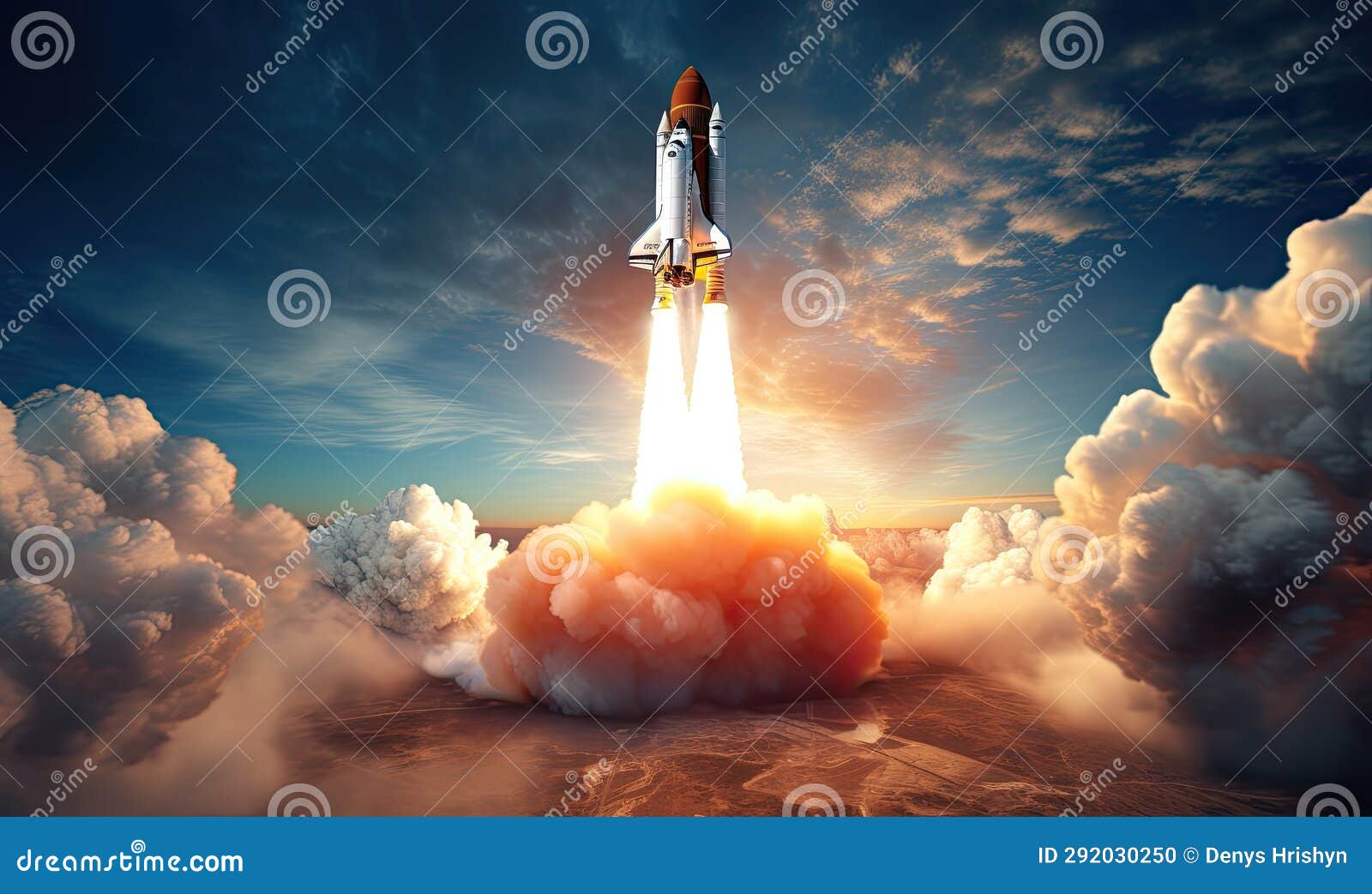 Photo of a Rocket Launching into the Sky Stock Illustration ...