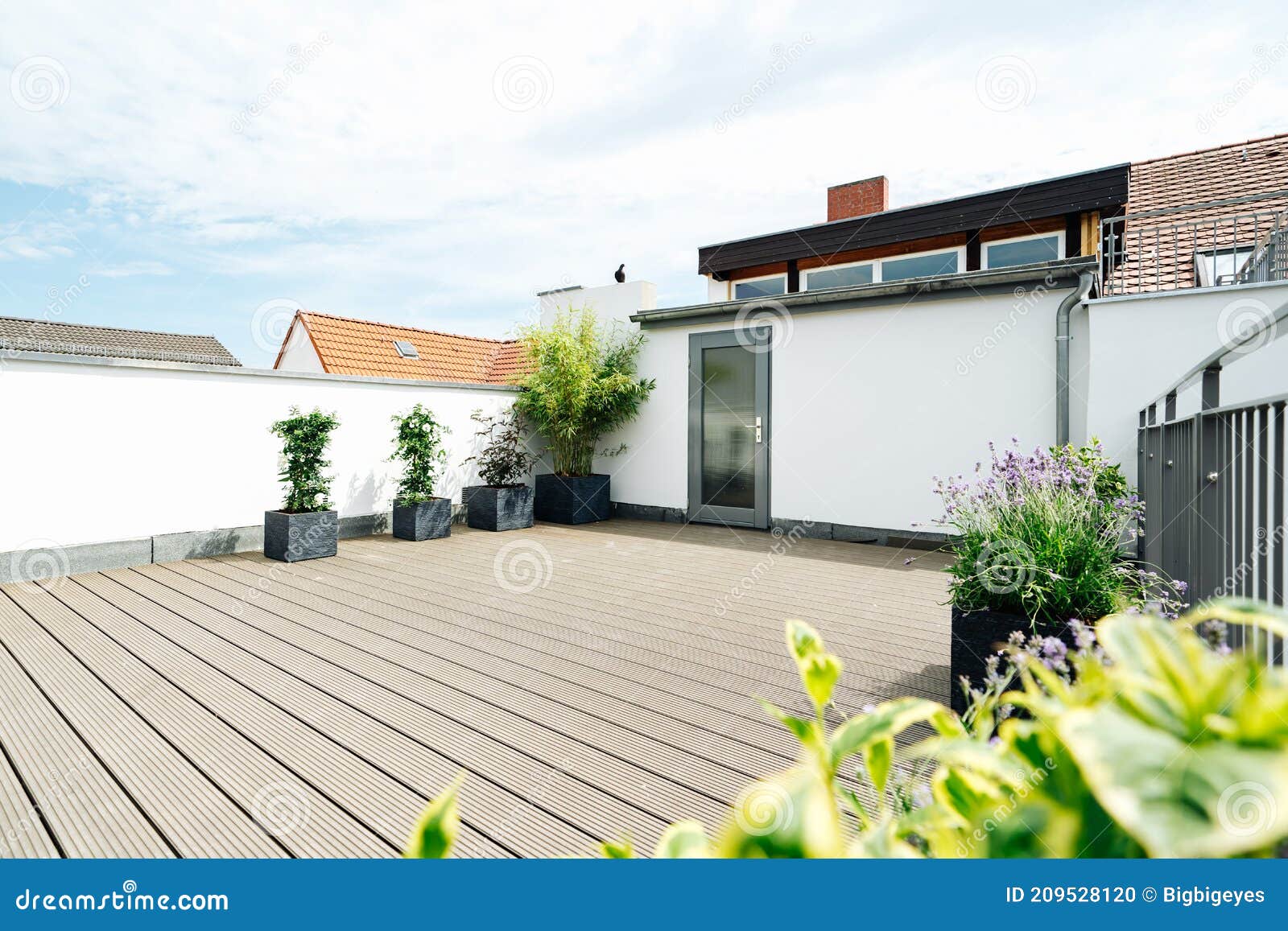 Photo of a Rooftop Attic Terrace in Daylight Stock Photo - Image of ...