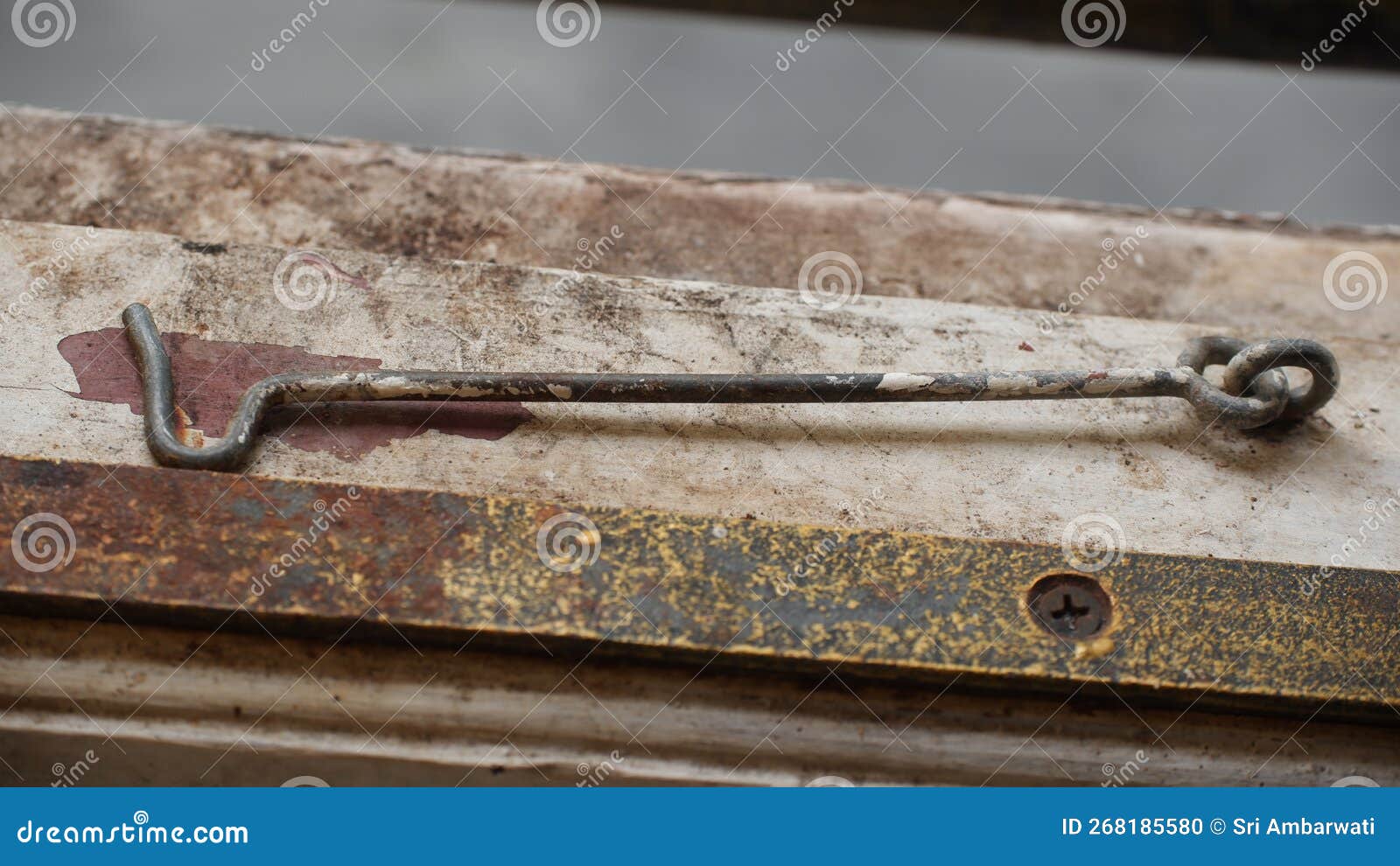Rusty Old Cabin Hook Lock in the Home Stock Photo - Image of ...