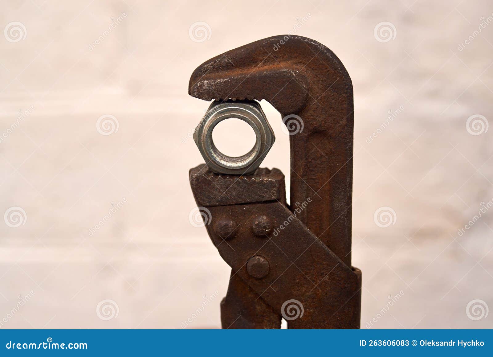 Photo of Rusty Pipe Wrench with Stock Image - Image of bolt, handle ...