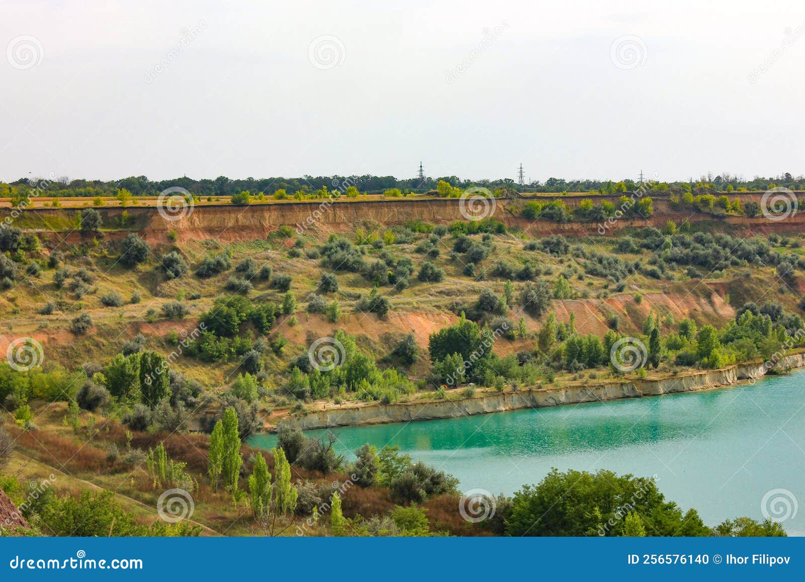 Photo of a Sand Pit with Water Overgrown with Greenery. View from a ...
