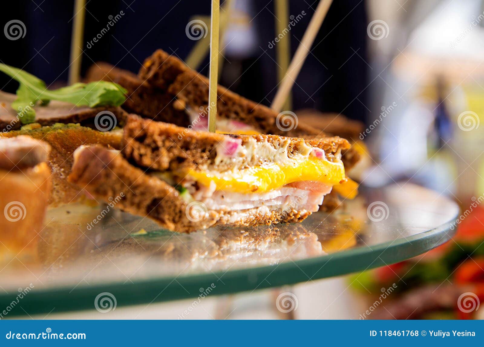 Sandwiches with Cheese and Vegetables of Triangular Shape Stock Photo ...