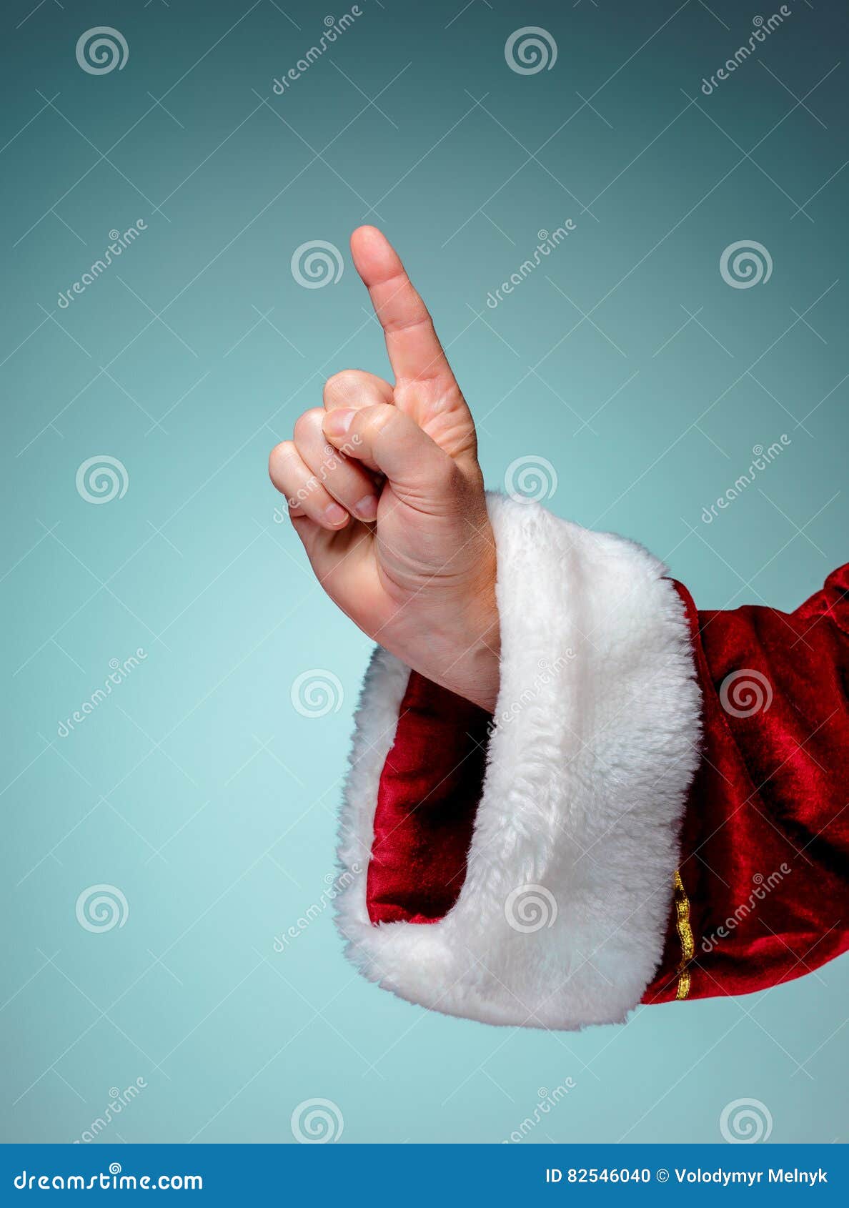 Photo of Santa Claus Hand in Pointing Gesture Stock Photo - Image of ...