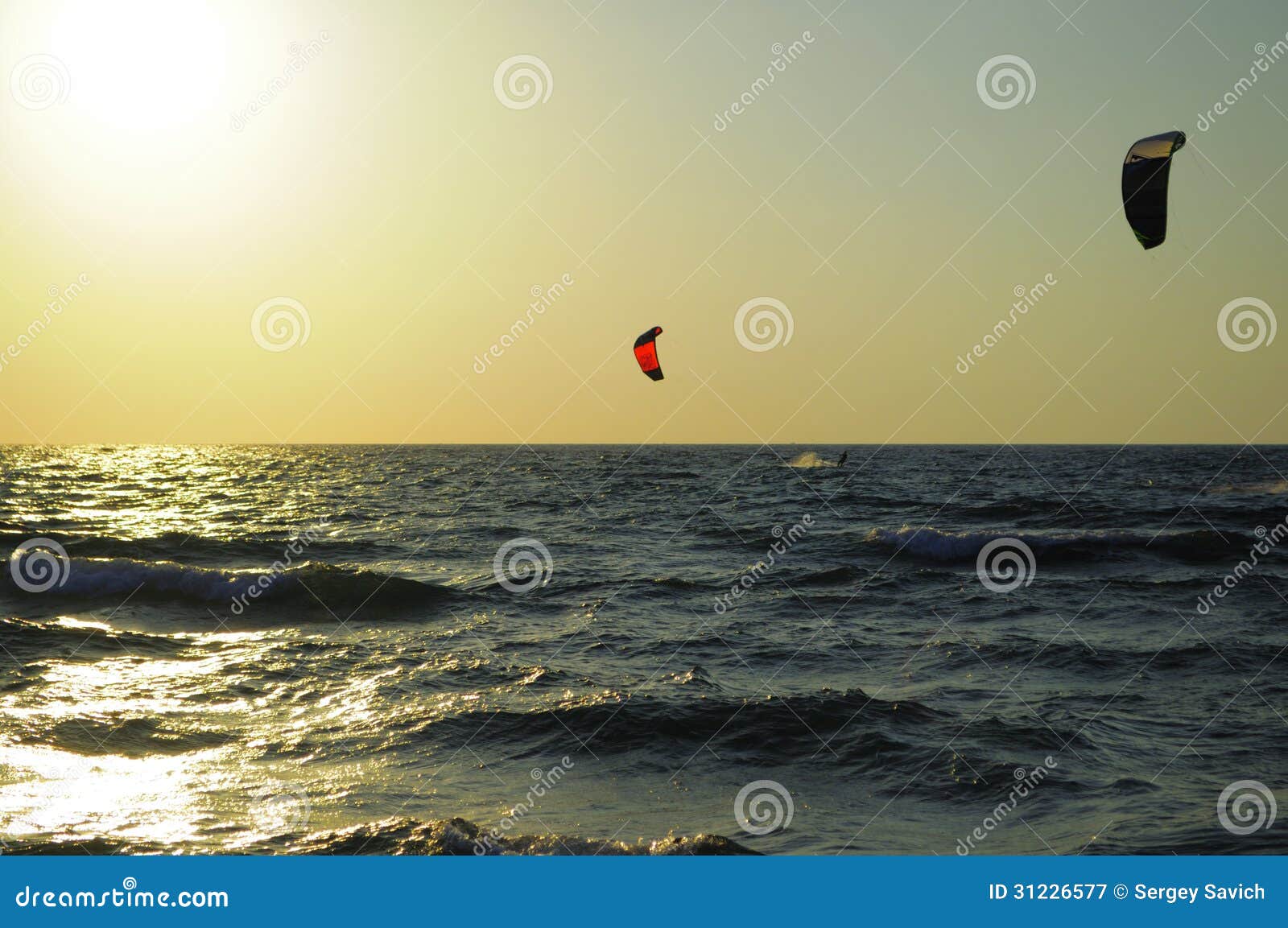 Photo Sea surfer far stock image. Image of sunset, outdoor - 31226577