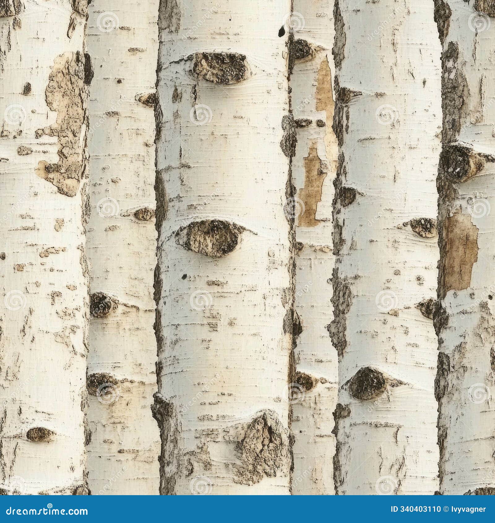 Photo of a Seamless Texture of Aspen Bark, Light-colored with Dark ...