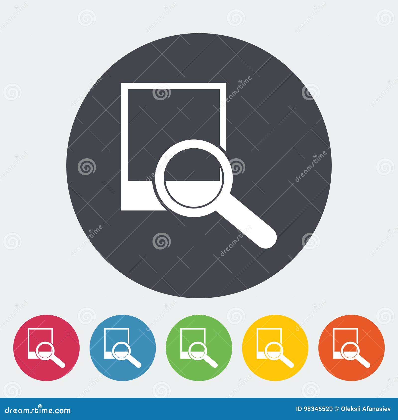 Photo search icon. stock vector. Illustration of glass - 98346520