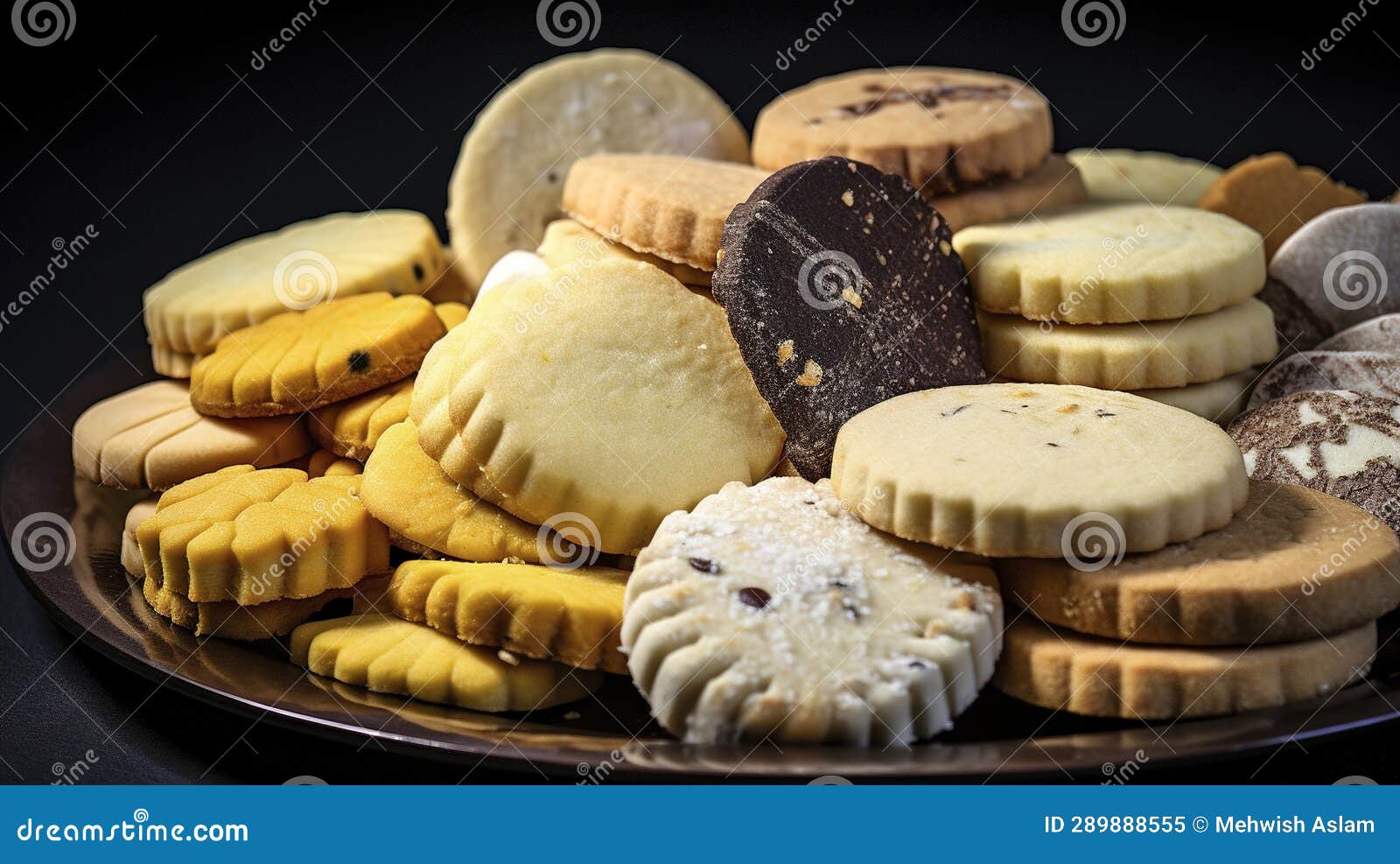 A Photo of a Selection of Gourmet Shortbread Cookies Stock Illustration ...