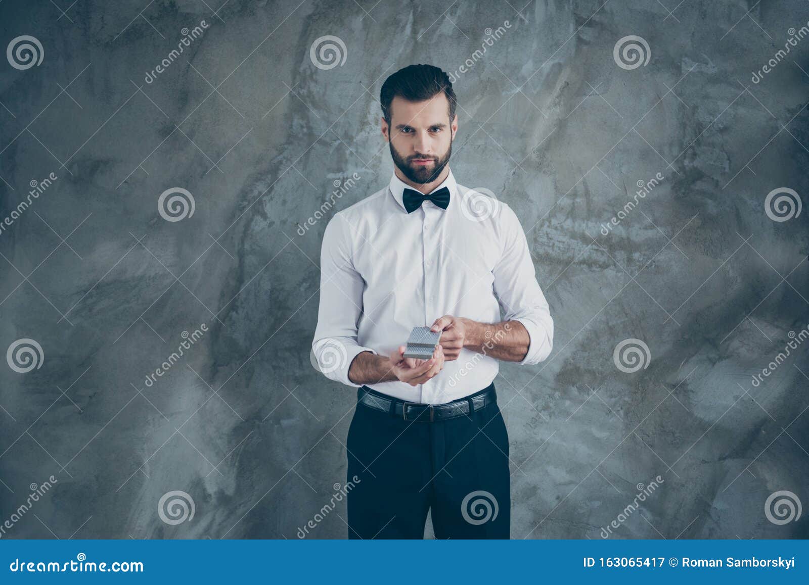 Photo of Serious Confident Man Bearded Sharper Croupier Card Master ... Photo of Serious Confident Man Bearded Sharper Croupier Card Master ...