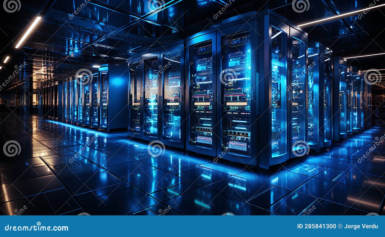 Photo of a Server Room in a Data Center Stock Illustration ...
