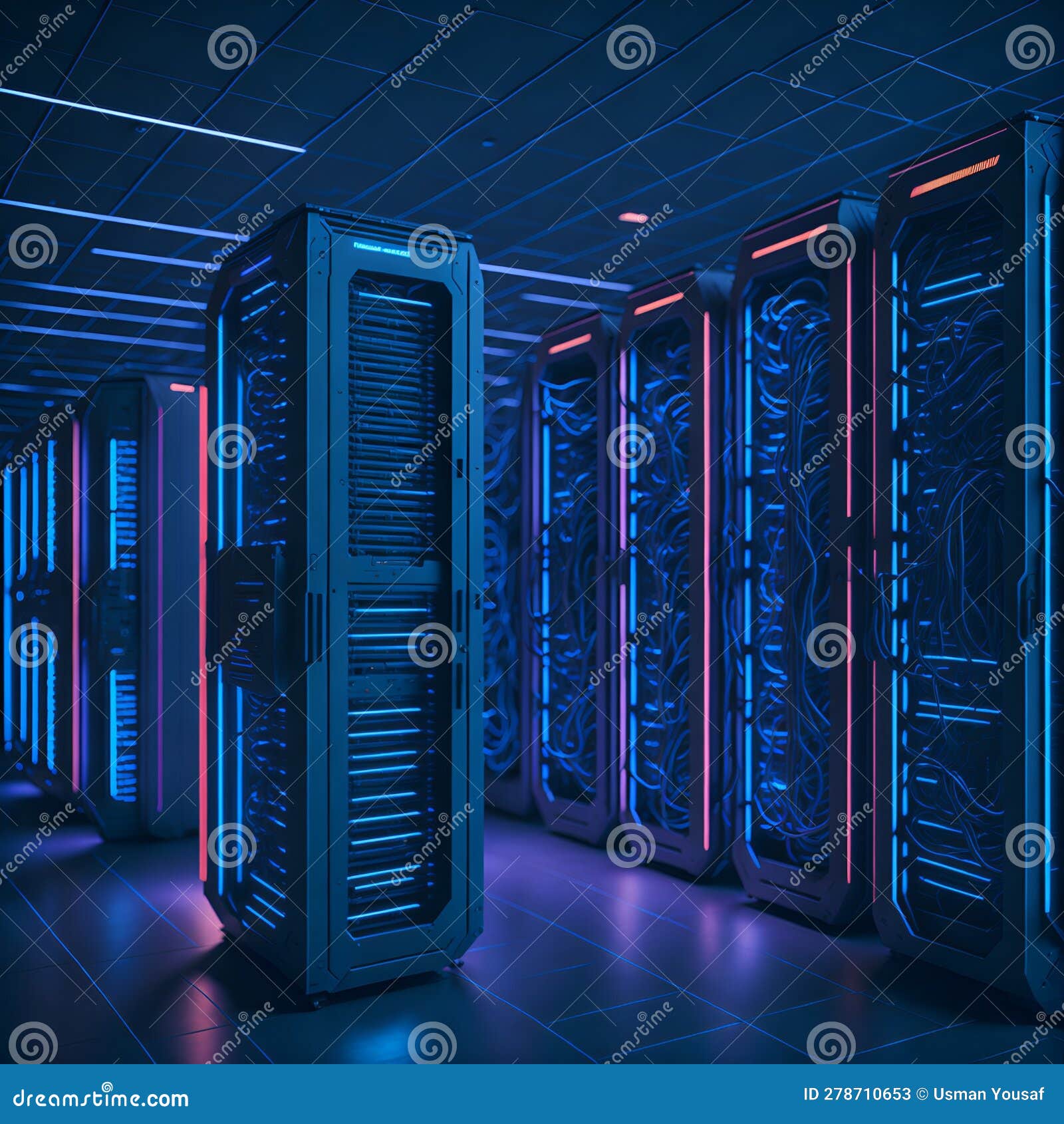 Ai Generated Servers in a Modern Data Center with Sleek Design Stock ...