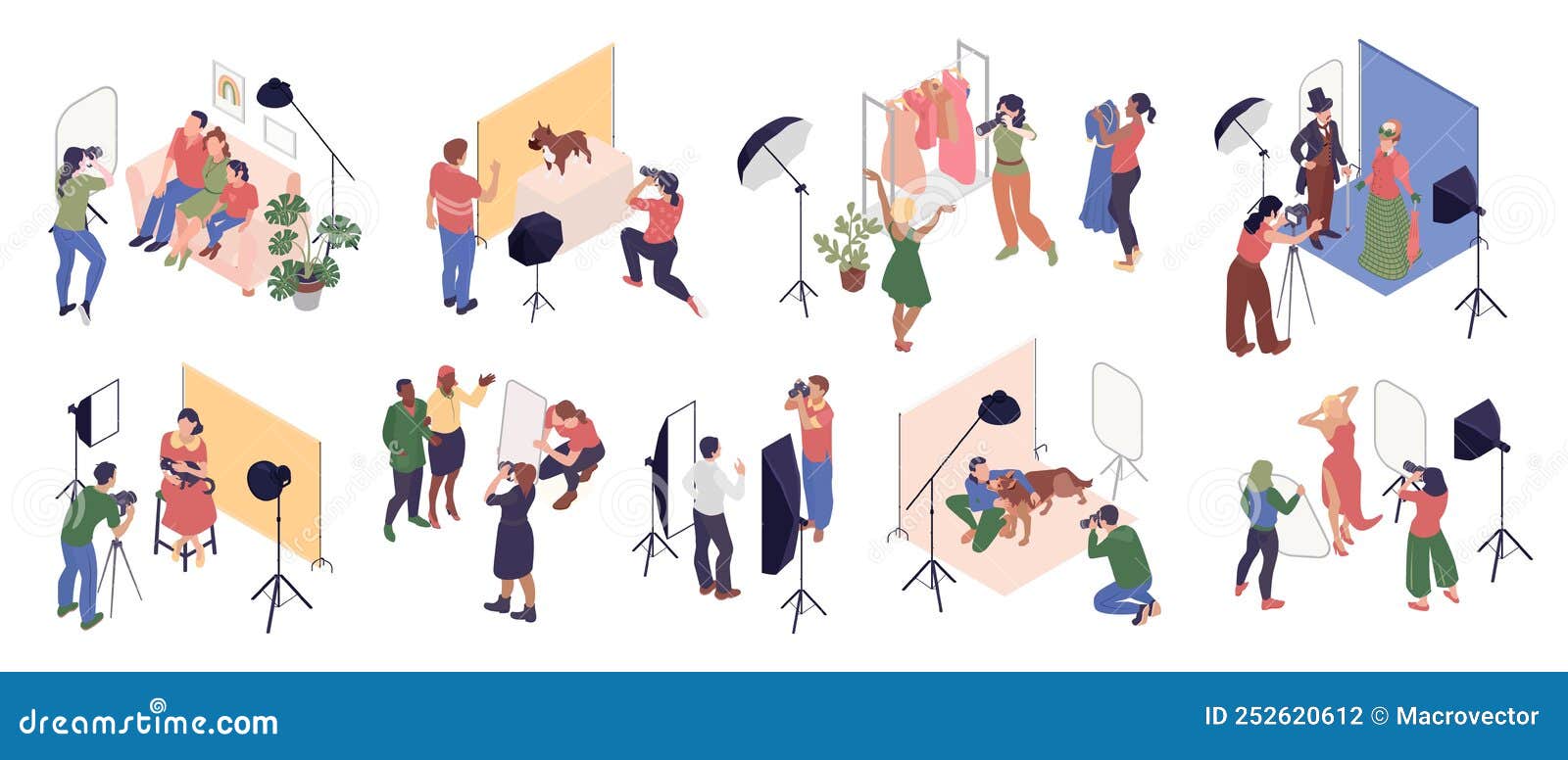 Photo Session Isometric Set Stock Vector - Illustration of tripod ...