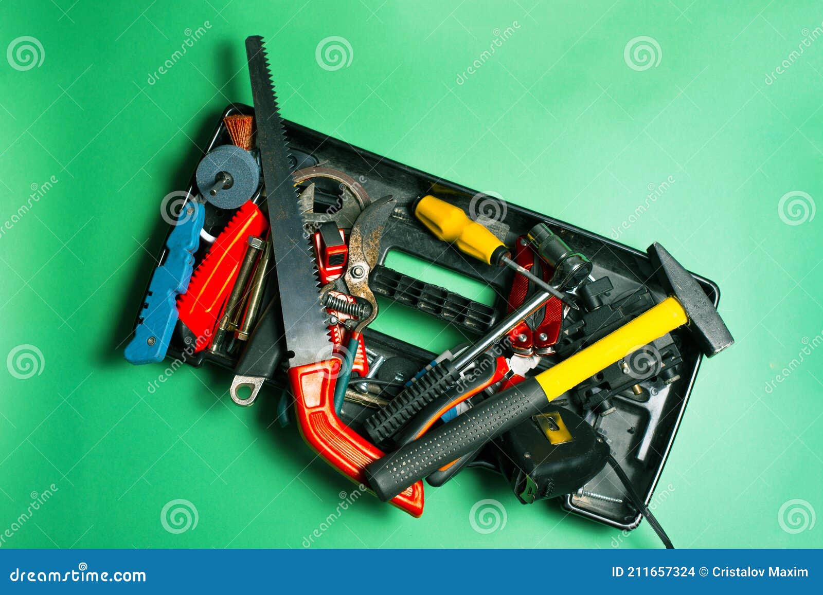 Photo Set of Different Tools for Engineering and Repairing Concept ...