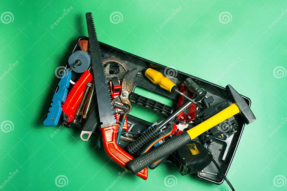 Photo Set of Different Tools for Engineering and Repairing Concept ...