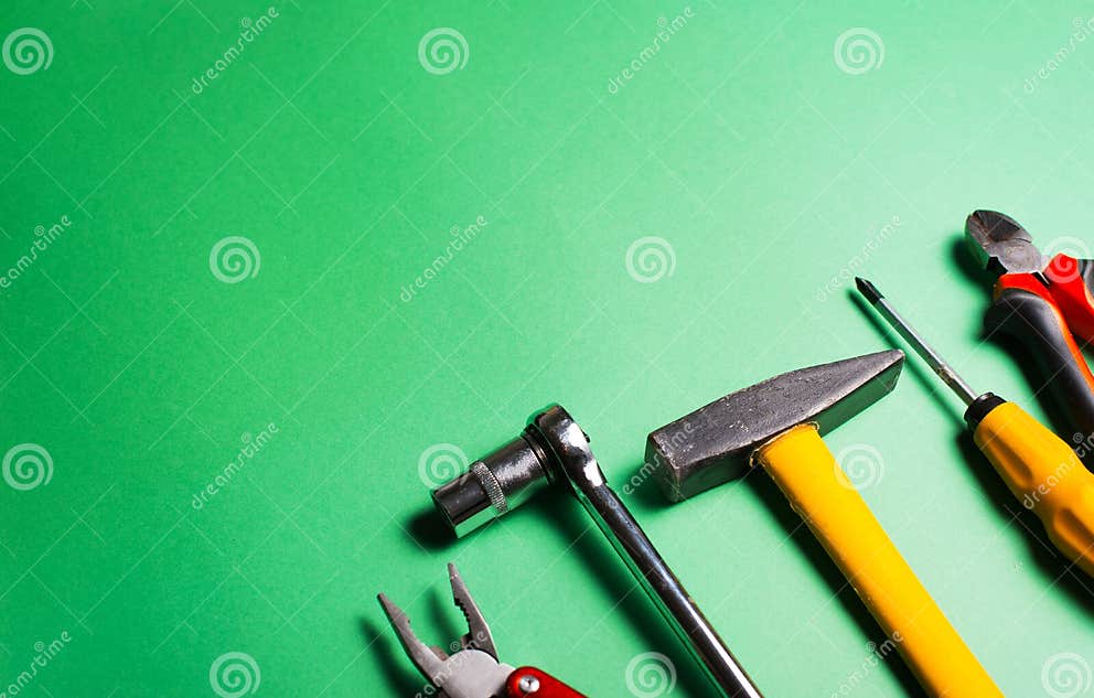 Photo Set of Different Tools for Engineering and Repairing Concept ...