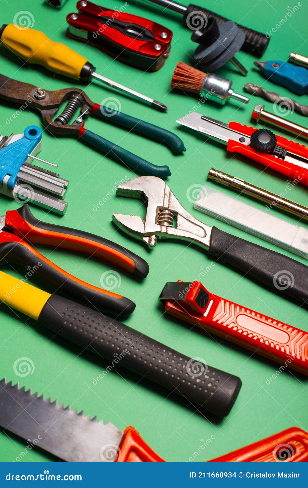 Photo Set of Different Tools for Engineering and Repairing Concept ...