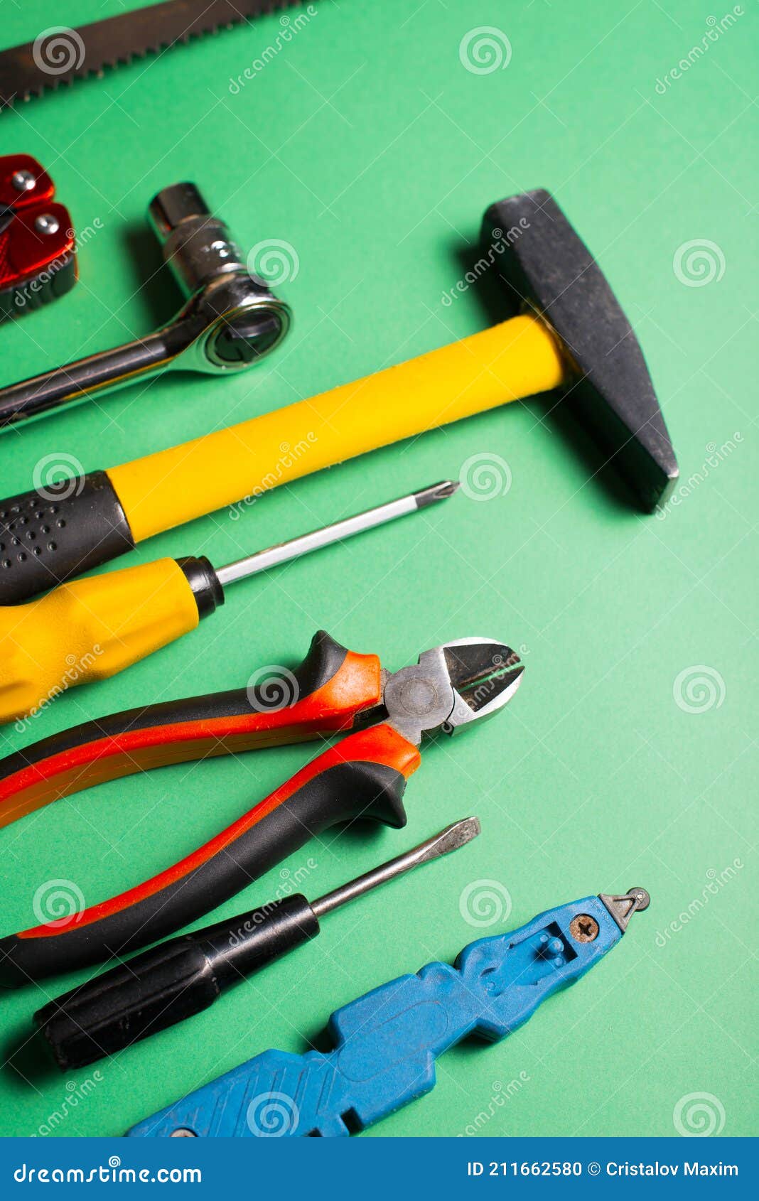 Photo Set of Different Tools for Engineering and Repairing Concept ...