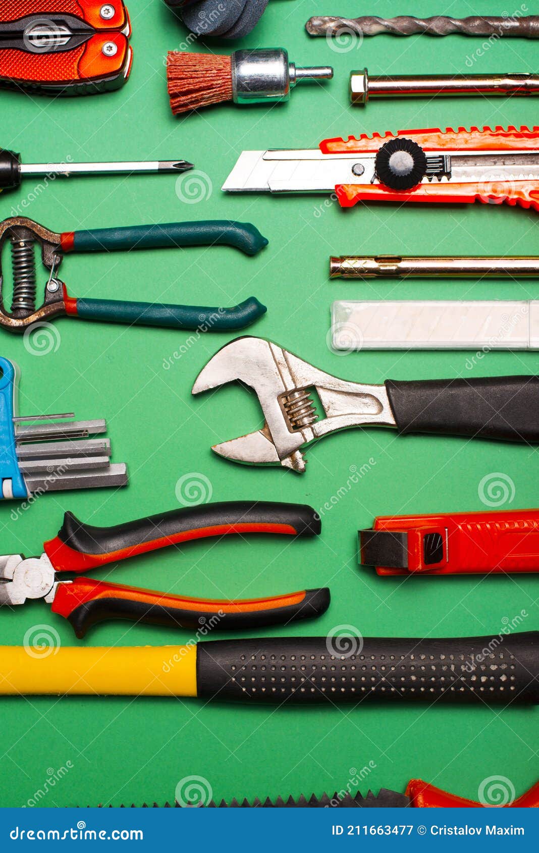 Photo Set of Different Tools for Engineering and Repairing Concept ...
