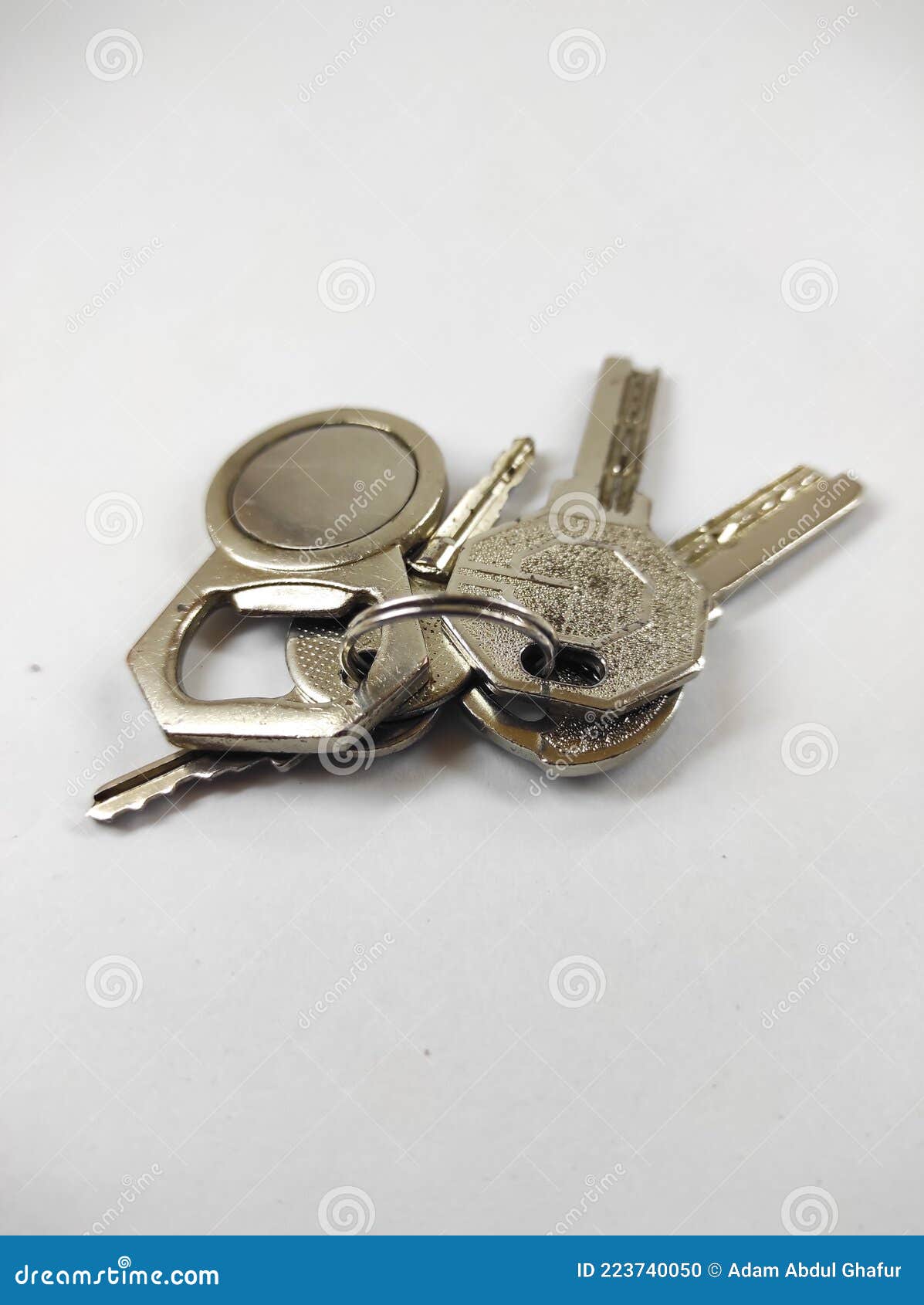 Isolated Set of Keys and Chains Stock Photo - Image of bead, ring ...