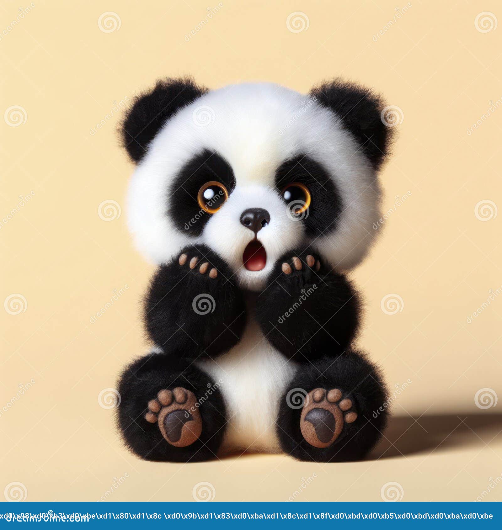 Photo of a Shocked Cute Panda on Solid Color Background. Ai Generative ...