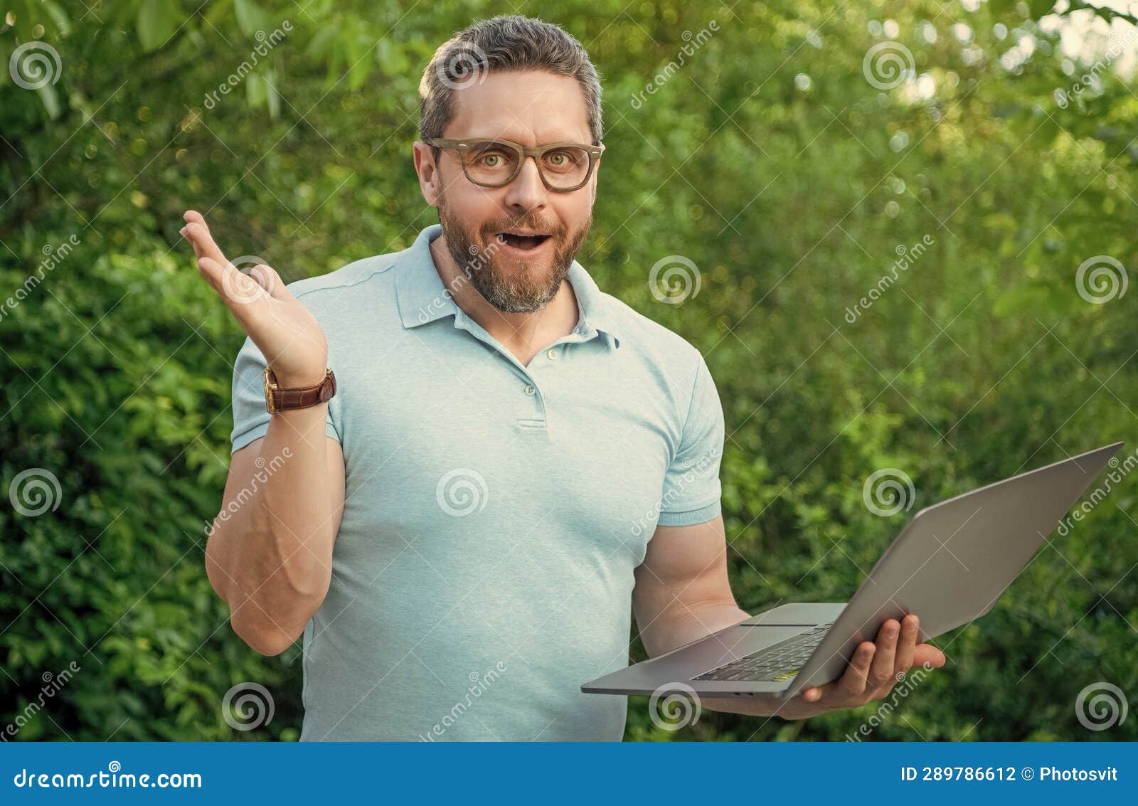 Photo of Shocked Programmer Man Online on Computer. Programmer Man ...