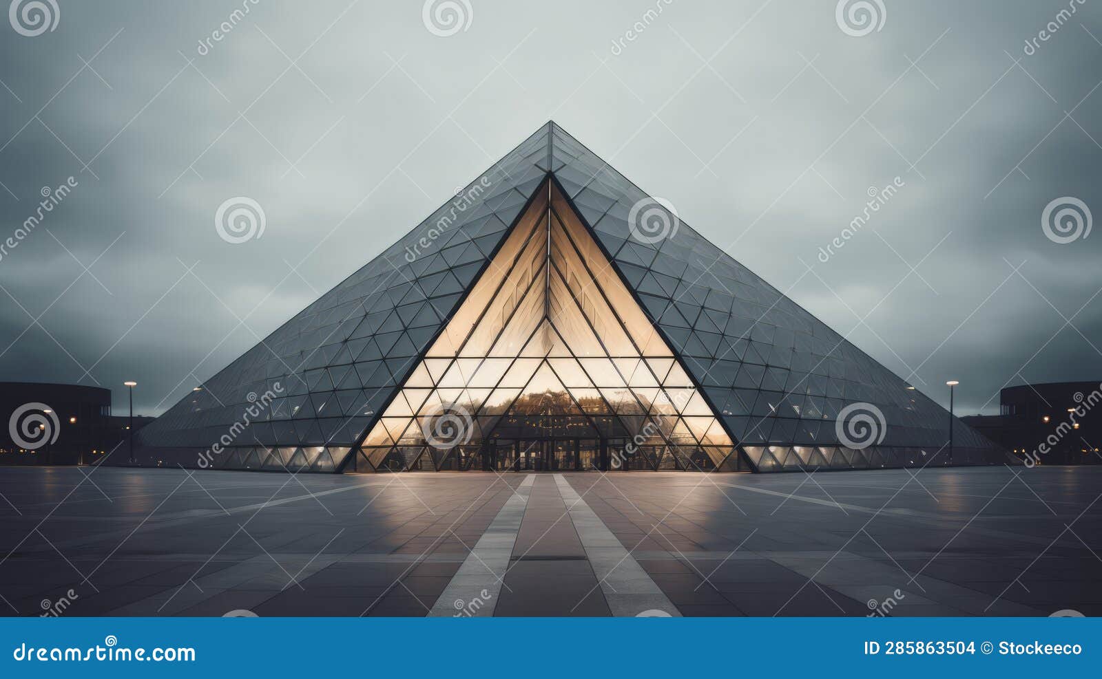 Luxurious Geometry: a Triangle Building on a Grey Day Stock Photo ...