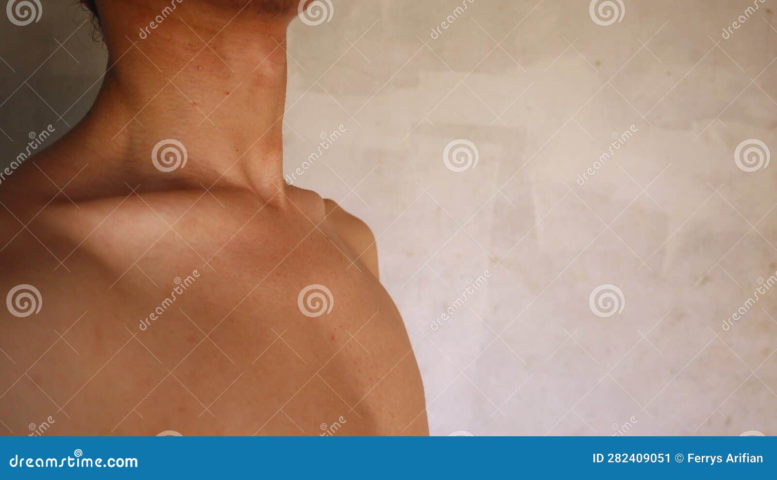 Photo of the Shoulder and Chest Area of a Thin Man Stock Image - Image ...