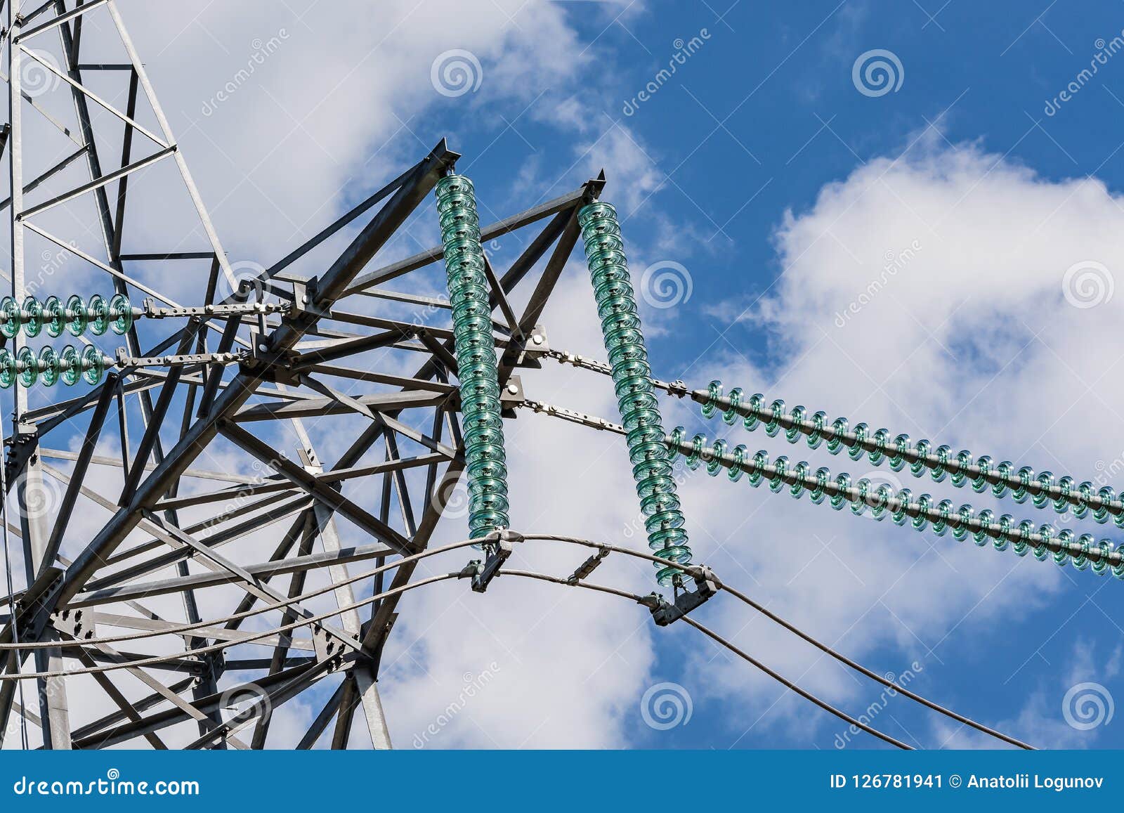 Elements of a High-voltage Power Line with a Voltage of 330,000 Stock ...