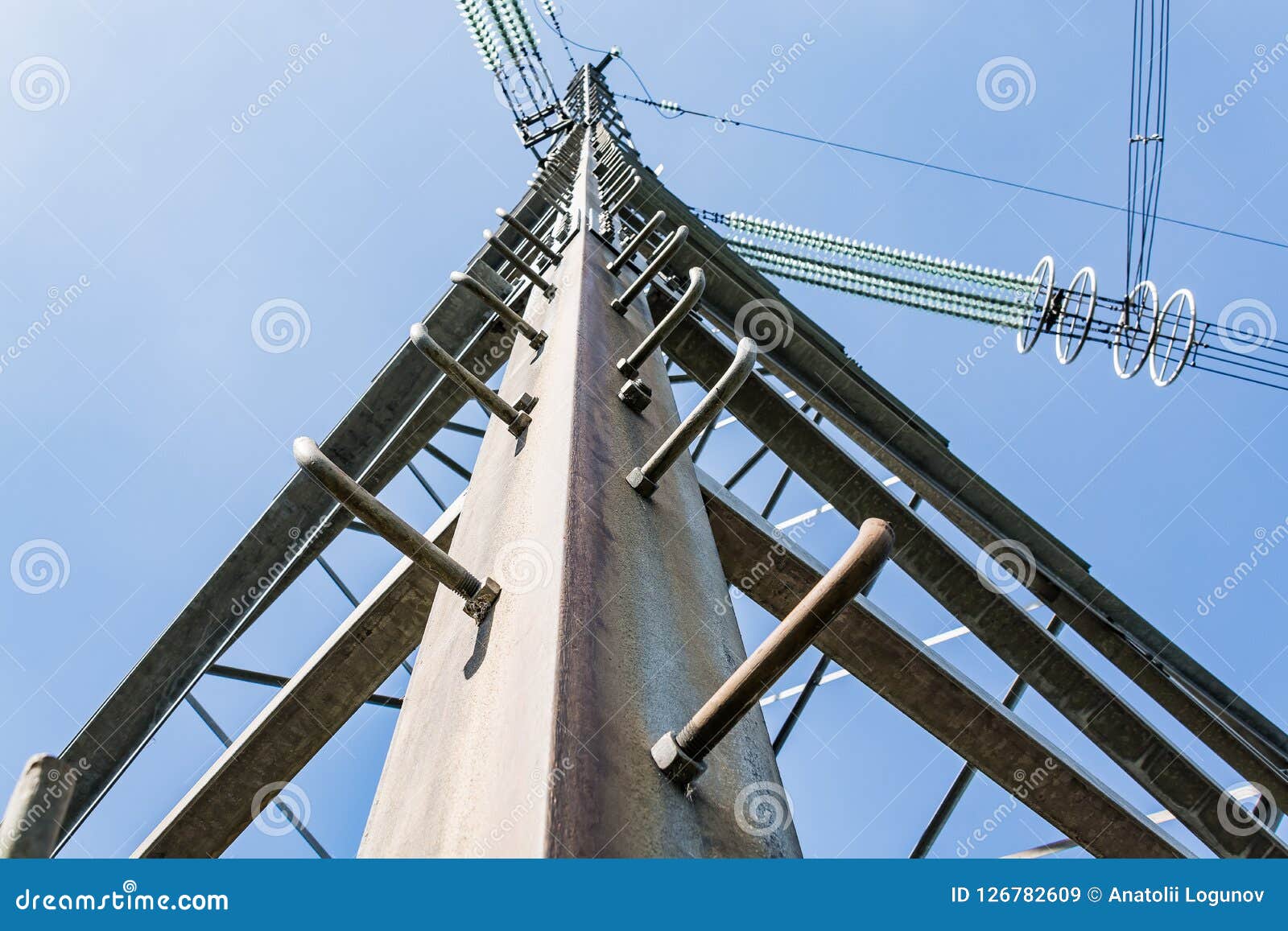 Elements of a High-voltage Power Line with a Voltage of 750,000 Stock ...