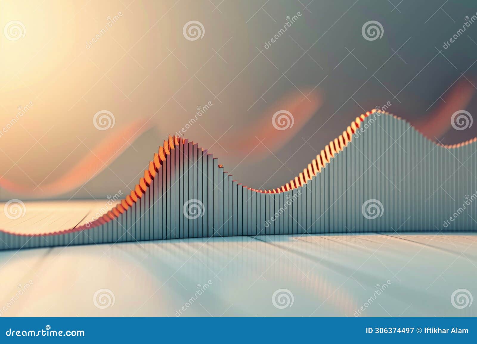 This Photo Showcases a 3D Rendering of a Series of Wavy Lines, Creating ...