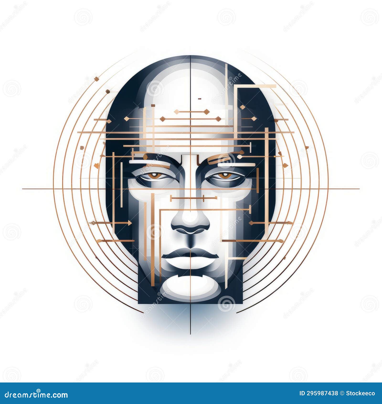 Modern Engineer Face: Cybernetic Concept Vector Illustration Stock ...